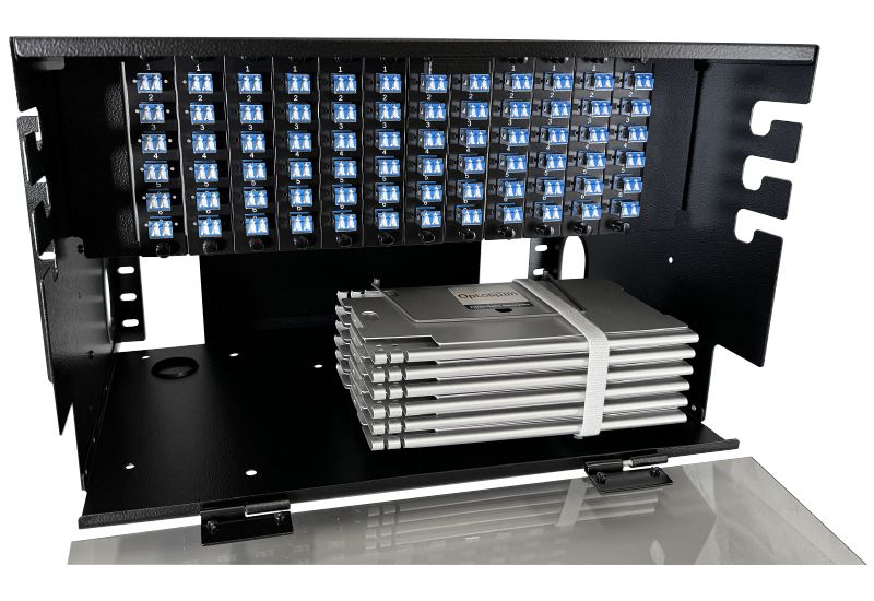 144 Fiber LC Adapter Multimode 6U Rack Mount Splice/Termination Panel