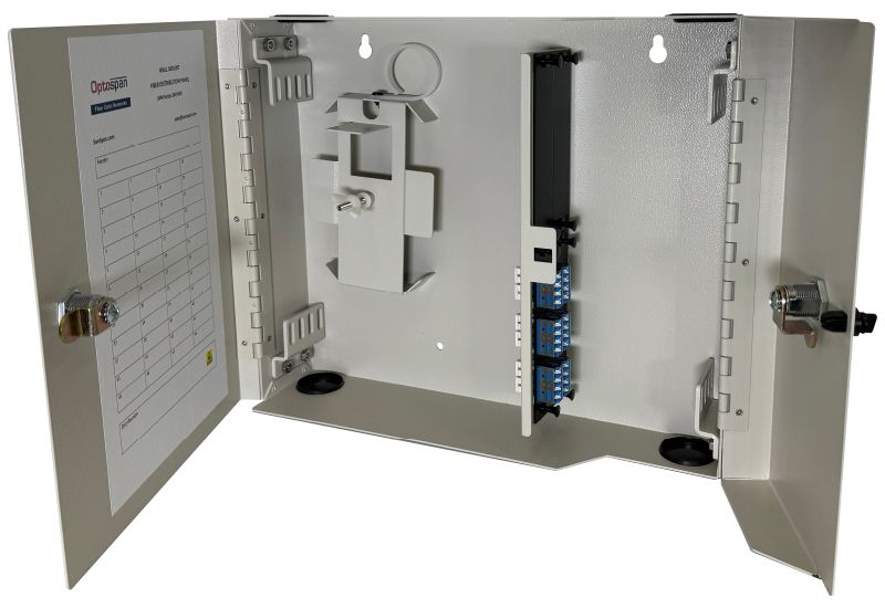24 Fiber LC Adapter Single-mode WM-48 Wall Mount Splice/Termination Panel