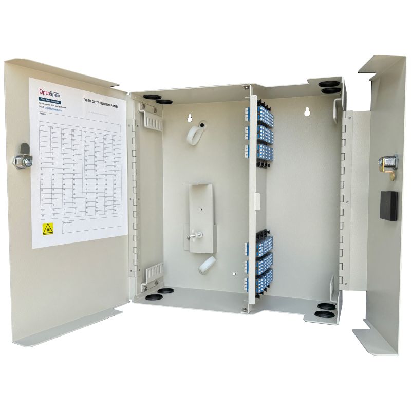 144 Fiber MTP-LC Cassette 24F Multimode WM-96 Wall Mount Distribution Panel