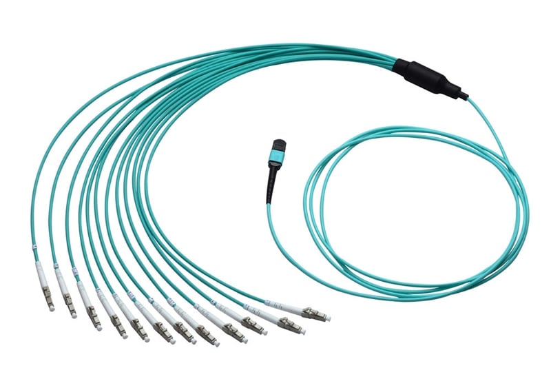 10ft 100G MTP Armored Breakout Cable, 48 Core, Multimode